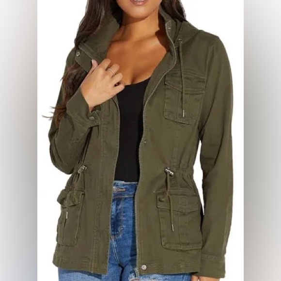 H&M | Jackets & Coats | Hm Green Cargo Utility Jacket | Poshmark